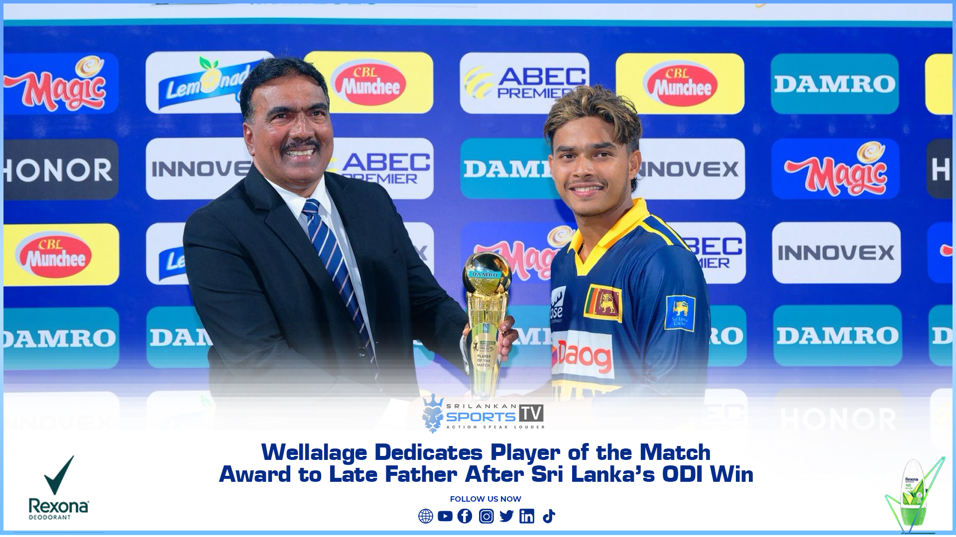 Wellalage Dedicates Player of the Match Award to Late Father After Sri ...